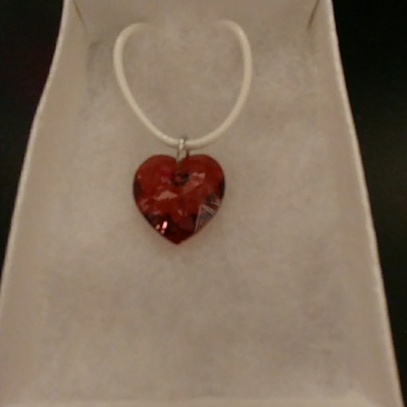 Jewelry | Summer Red Crystal Heart Necklace | Poshmark